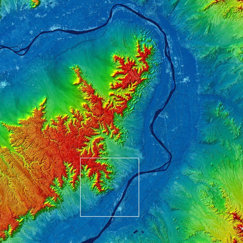 Zoom auf die Thebanischen Berge