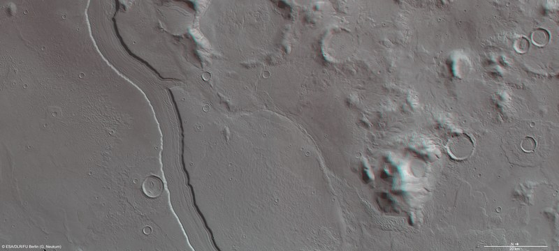 Anaglyphenbild von Reull Vallis
