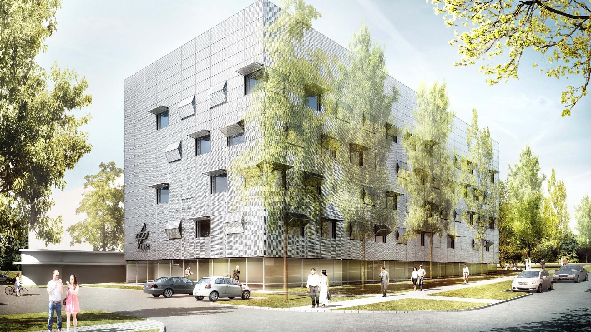 Visualisierung des neuen Gebäudes am DLR-Standort Stuttgart