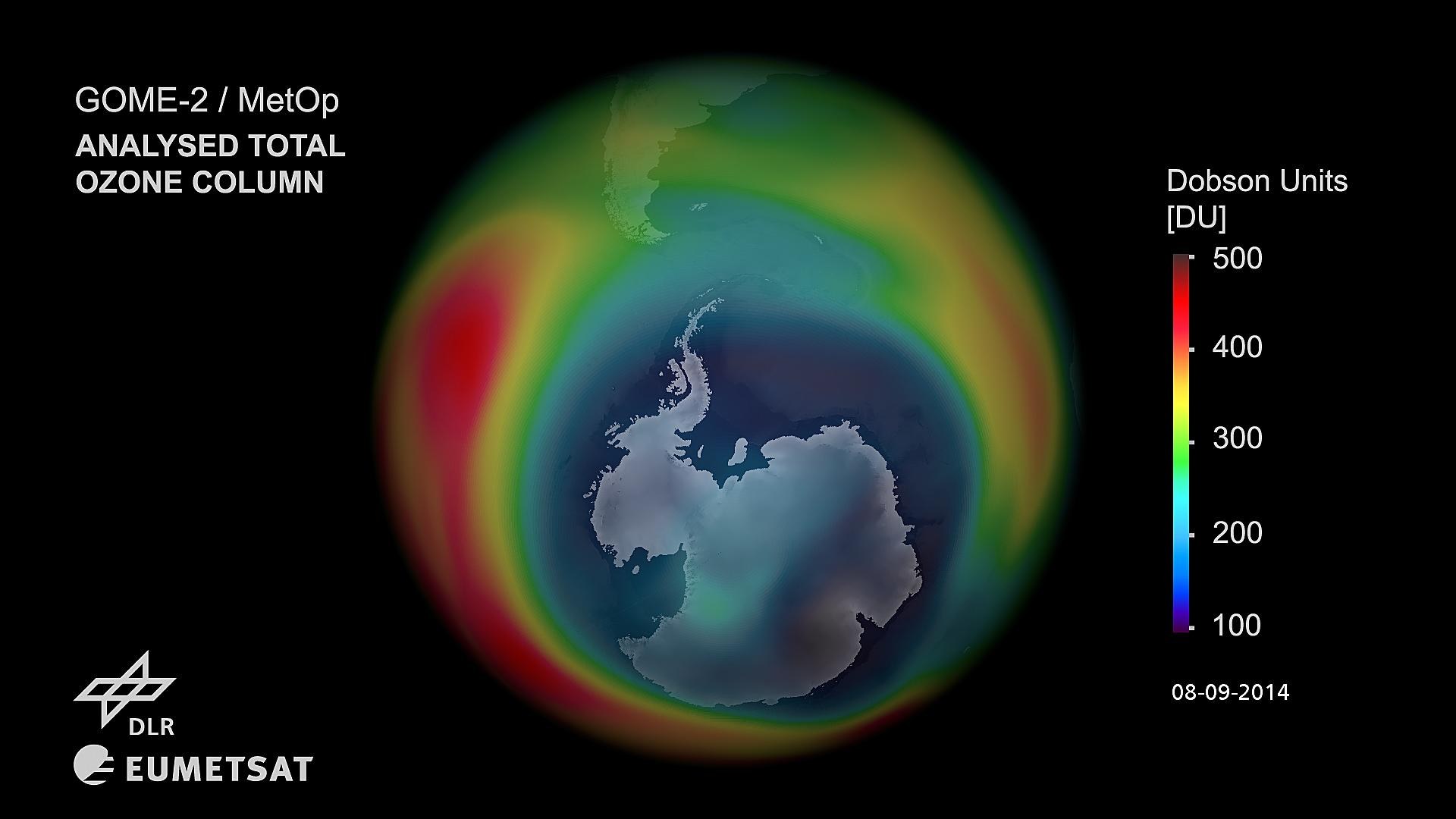 Veränderung des Ozonlochs