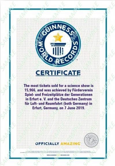 DLR – Guiness World Records Certificate