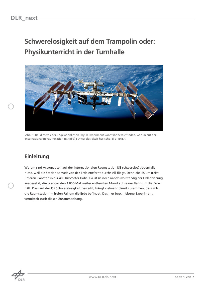 Schwerelosigkeit auf dem Trampolin