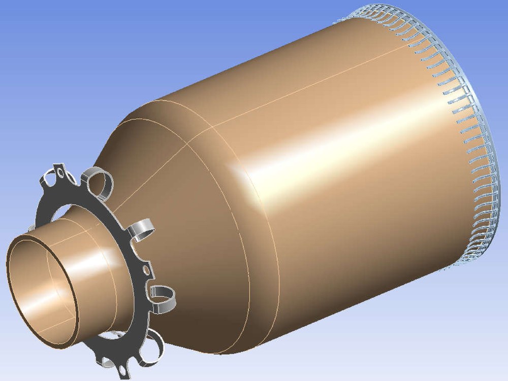 CAD model of the combustion chamber with fixation concept
