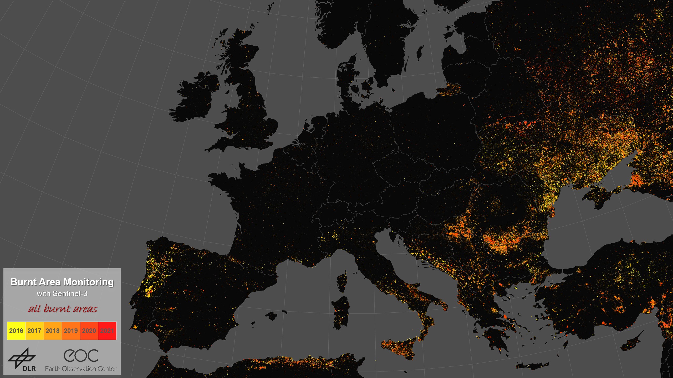 Burn Scar Monitoring for Europe: New Products available in EOC’s Geoservice