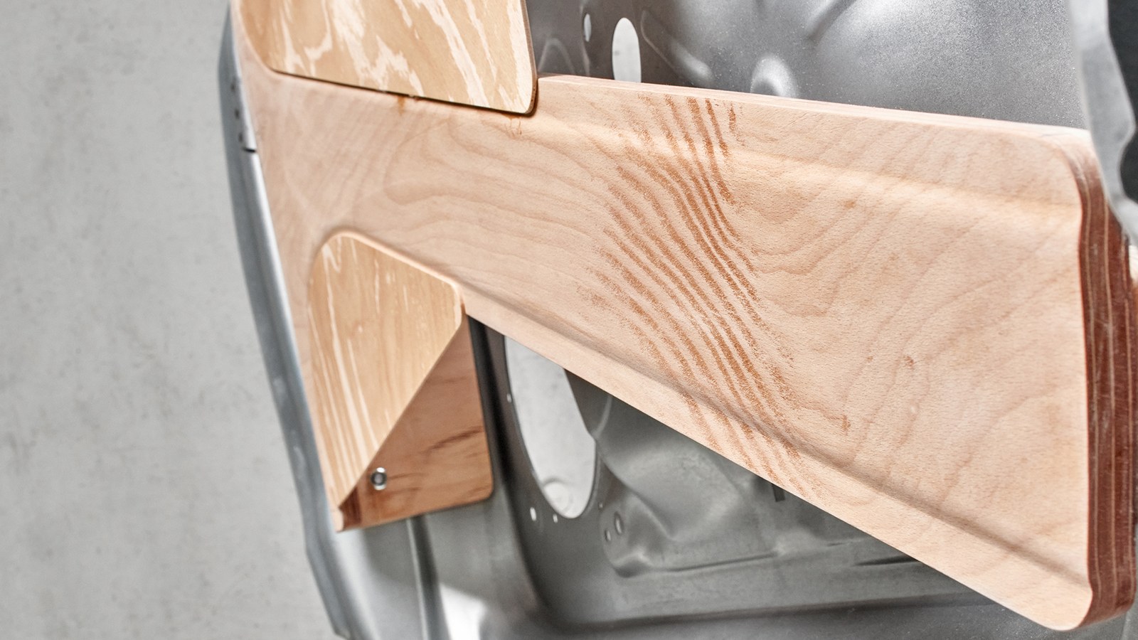 Interior door structure in wood-intensive design