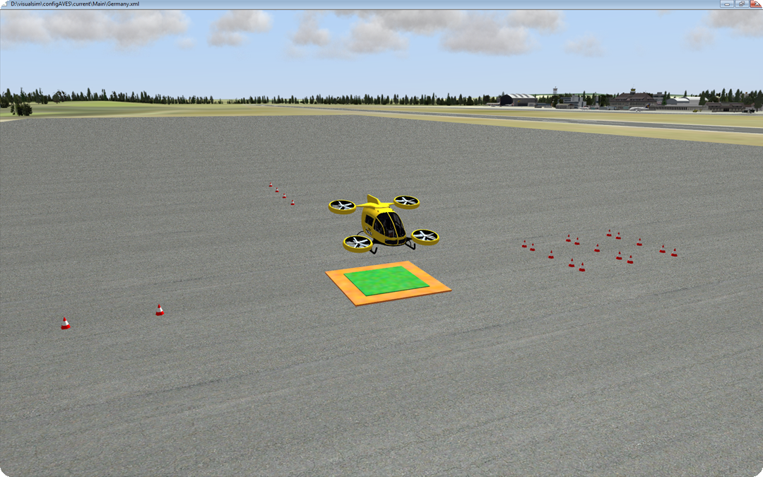 Quadcopter model during evaluation of VTOL handling qualities in DLR’s ...