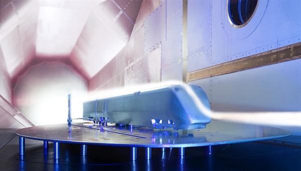 Aerodynamics experiment in the cryogenic tunnel in Cologne