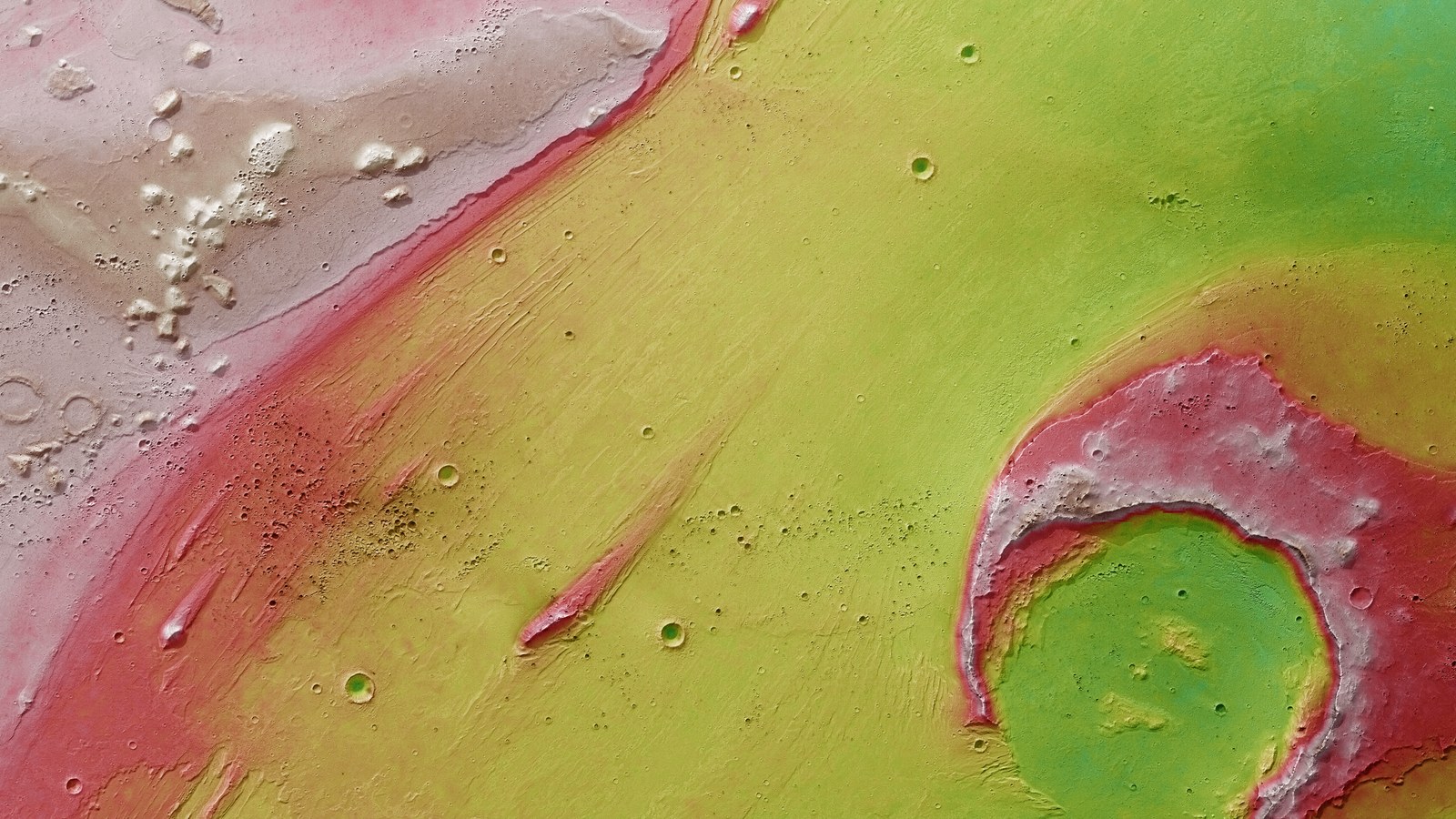 Topographic map of the mouth of Ares Vallis