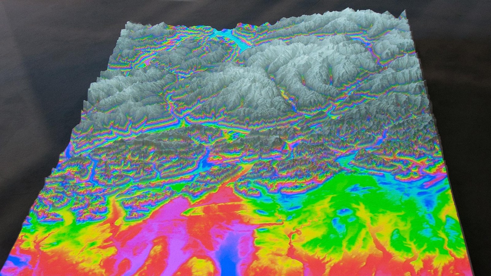 Relief projection showing the impact of climate change on the ecosystem ...