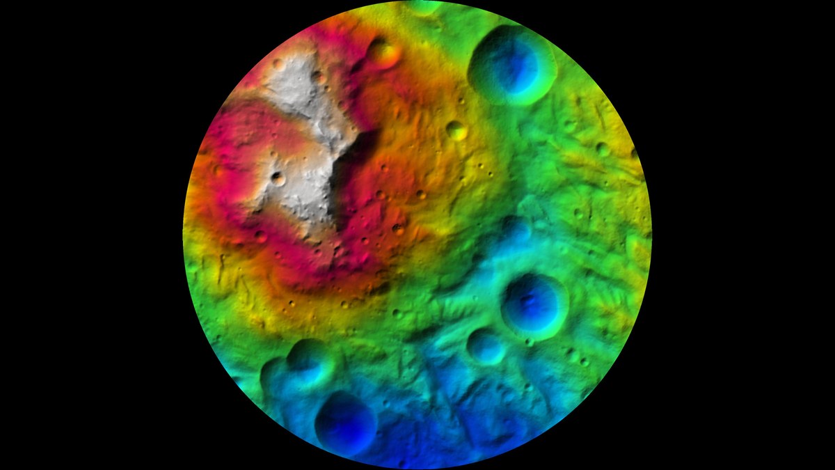 DLR - Colour-coded map of Vesta