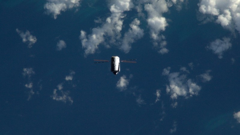 ATV-5 flies under the International Space Station ISS
