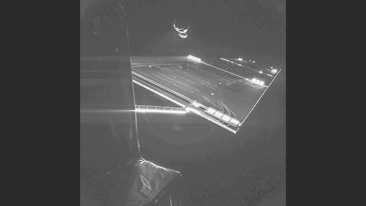 Rosetta mission selfie at comet