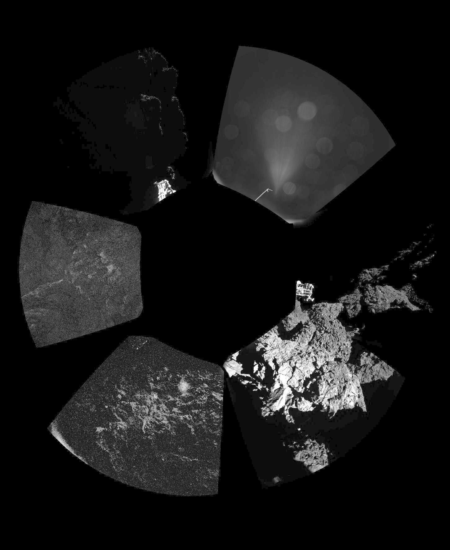 Philae’s first panoramic image of the comet’s surface