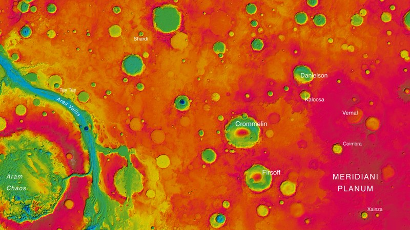The topography of Mars in large format