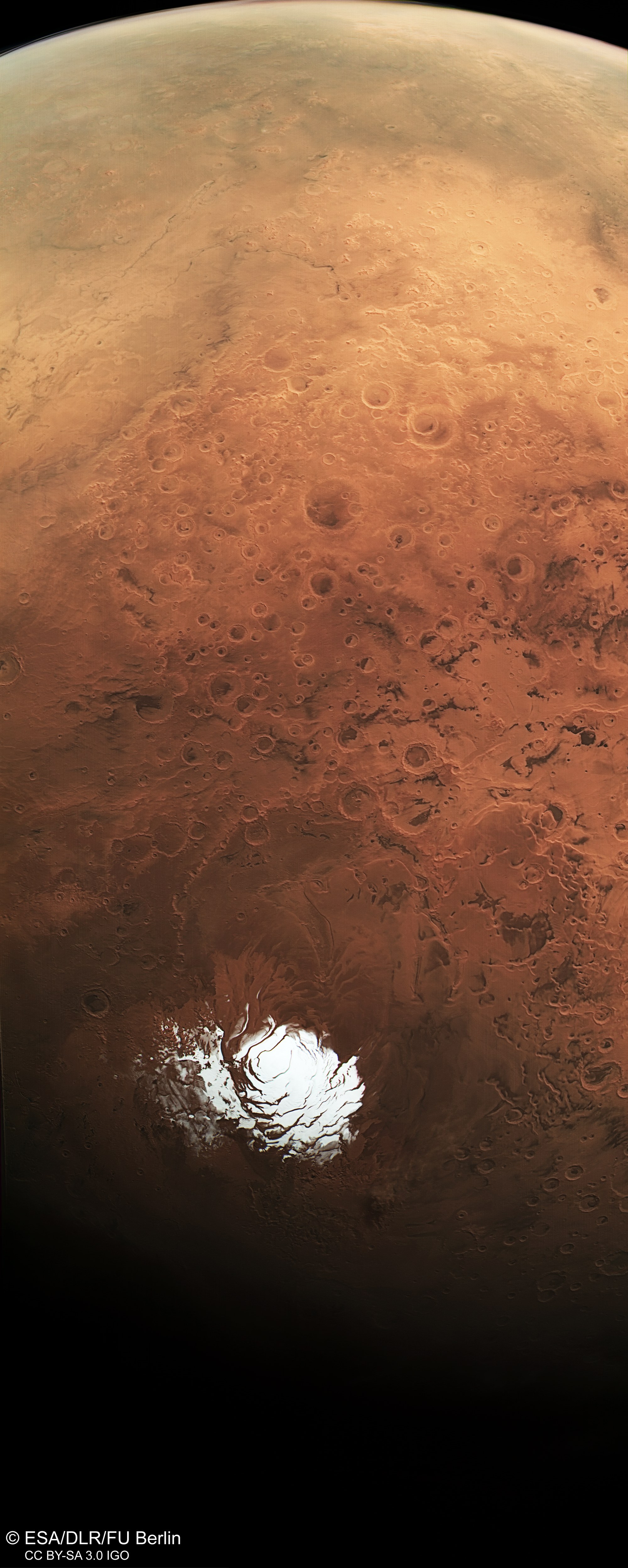 Image of the southern hemisphere of Mars acquired by the High ...