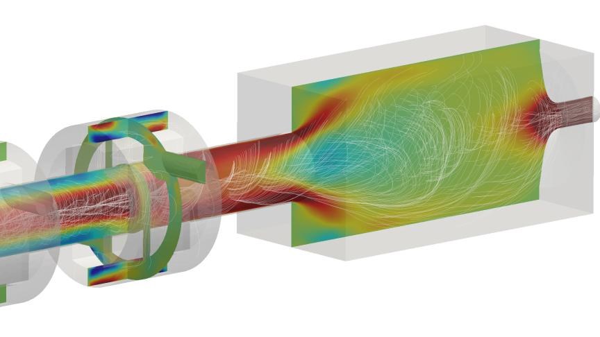 Flow simulation of the combustion chamber test case in RECORD