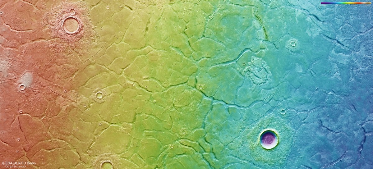 Topographic image map of a part of the Utopia Planitia region