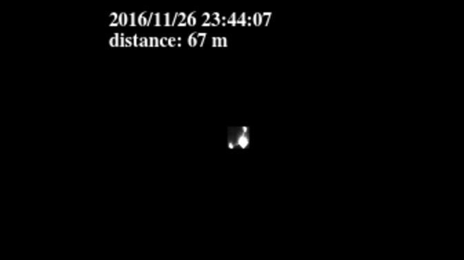 This image was acquired at a distance of 67 metres from the cube ...