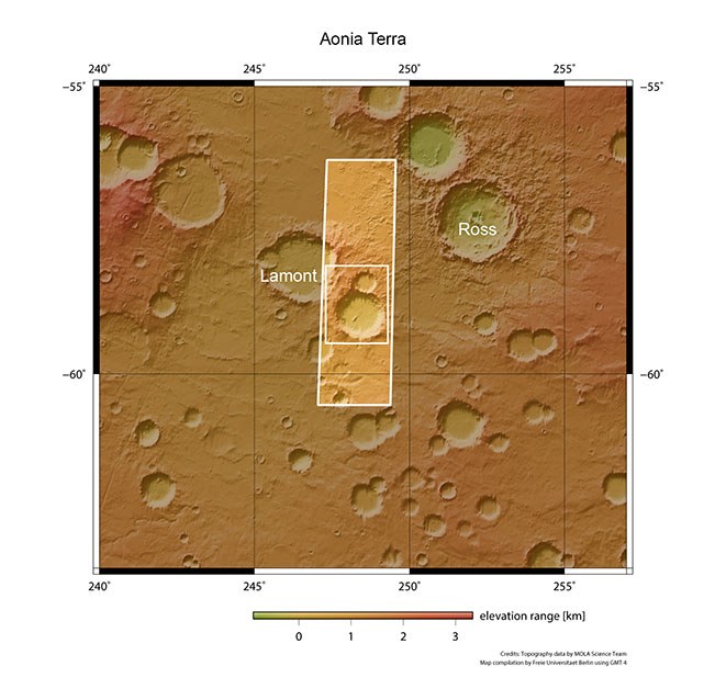 DLR – Topographic overview map of the Aonia Terra region