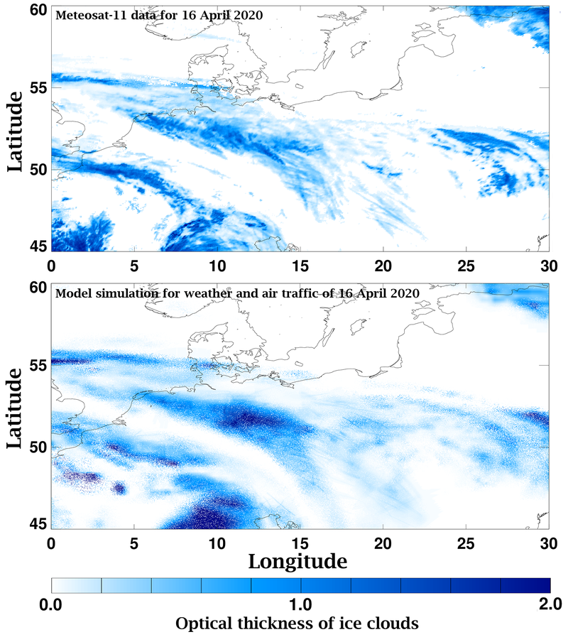 DLR – Meteosat-11 data compared with optical thickness ice