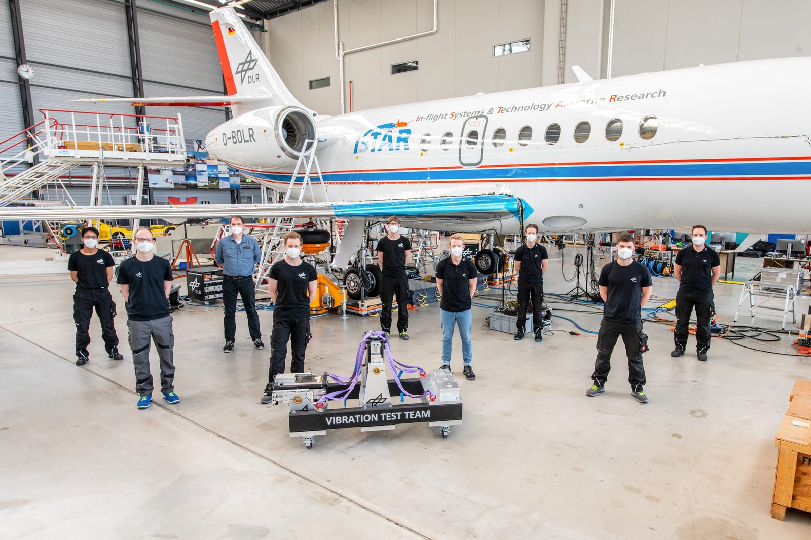 DLR – Ground vibration test team photograph