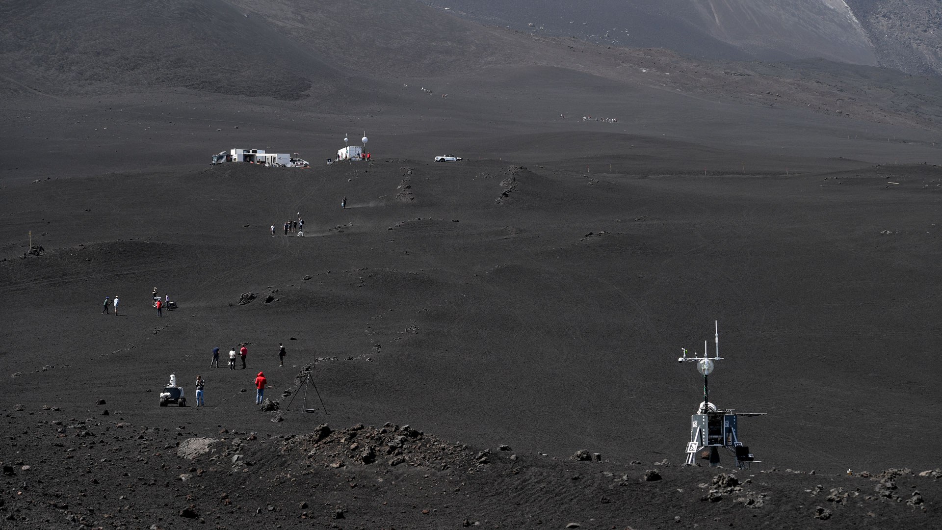 DLR – Base Camp on the Mount Etna volcano