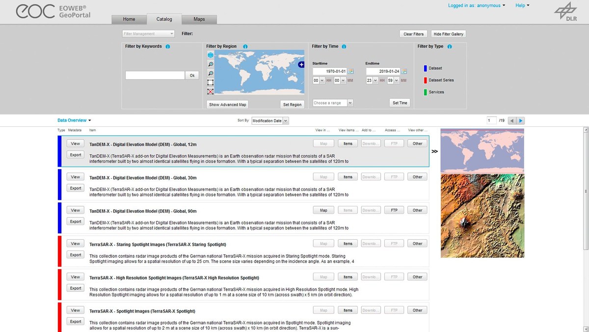 DLR – German Satellite Data Archive (D-SDA) User Services