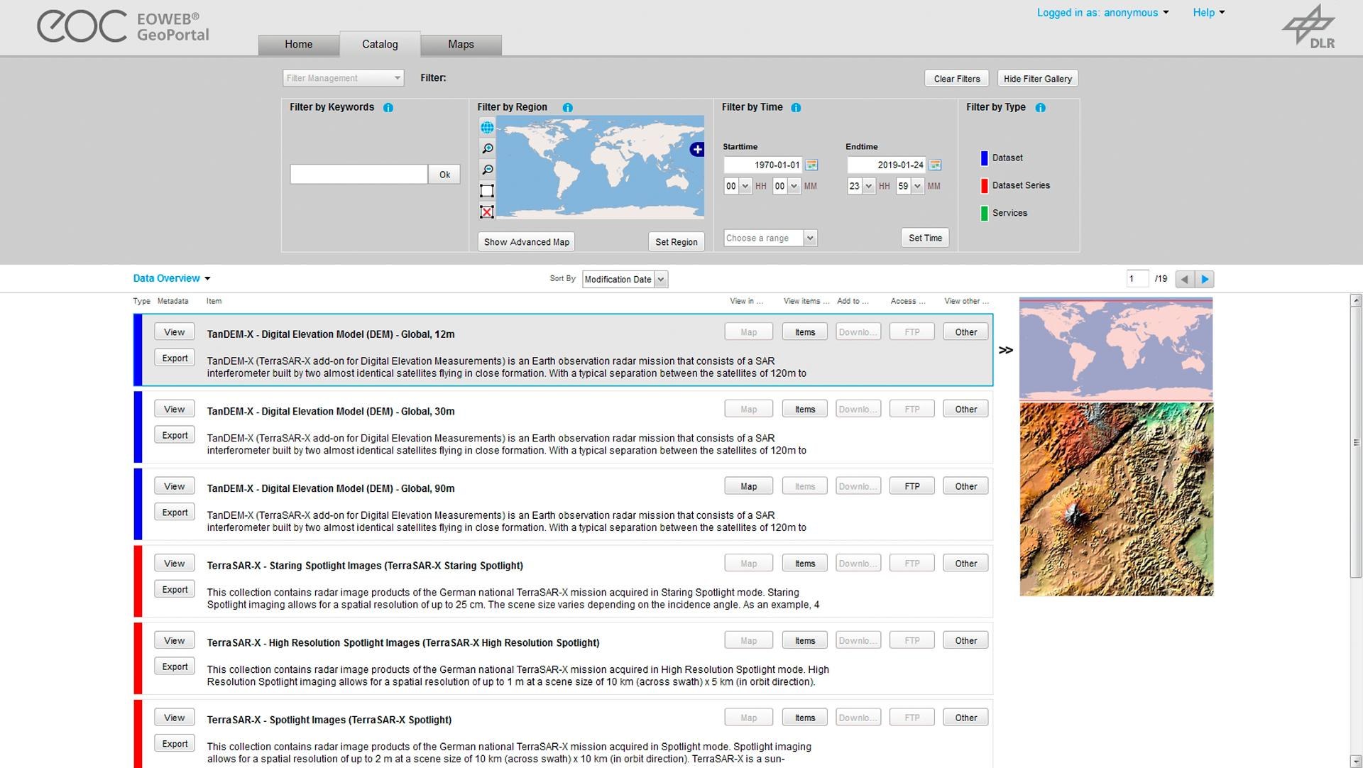 DLR – D-SDA - EOWEB Geoportal