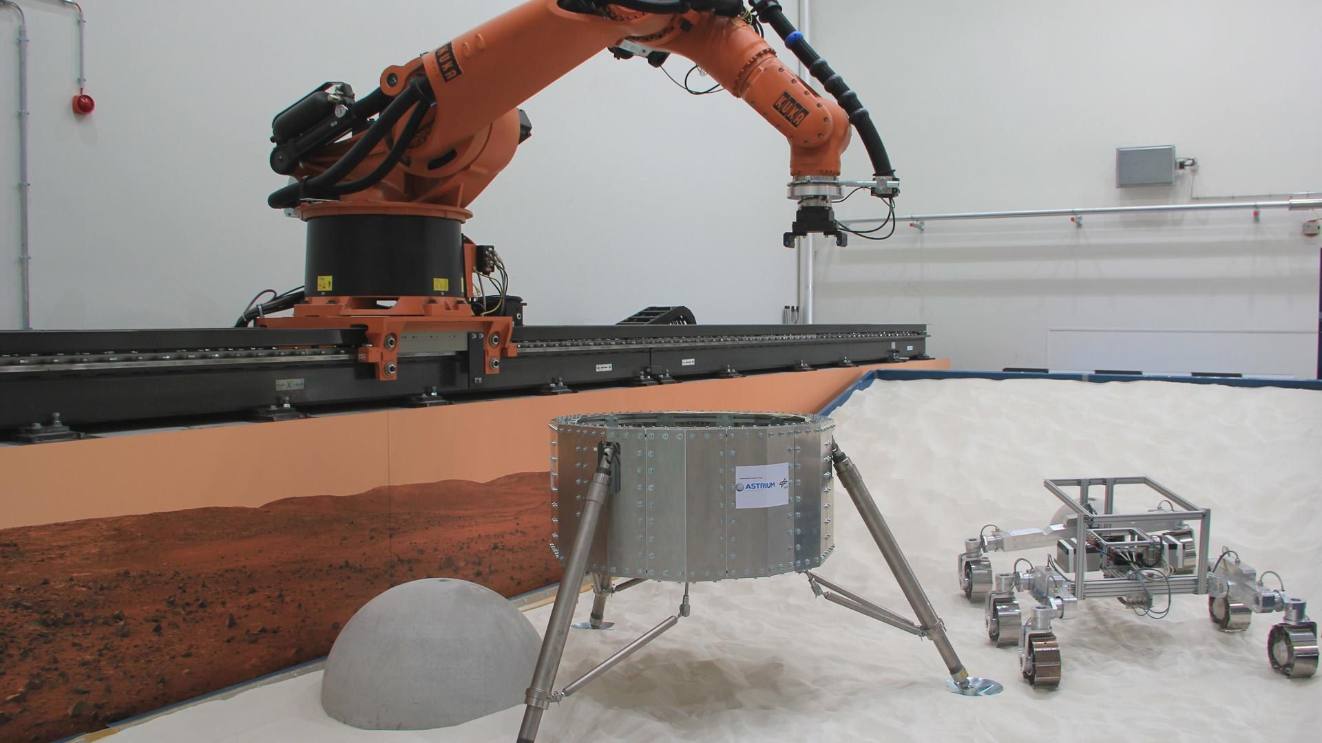 DLR – Robot, LEM, and rover in the LAMA testbed