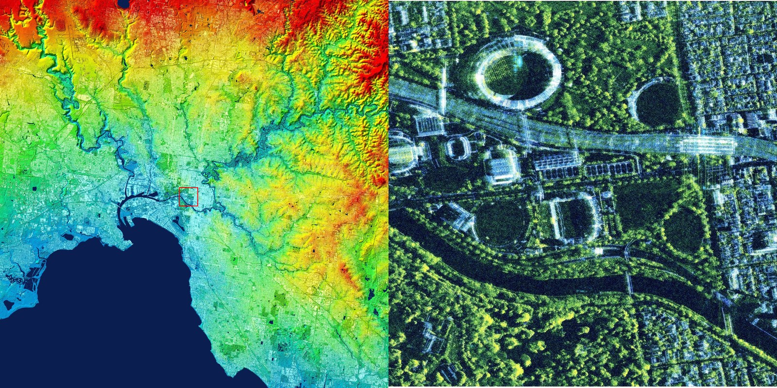 Radar imaging from space – the stadiums of the Women's World Cup down under