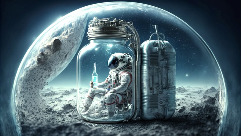 Lunar water for drinking and rocket propellant