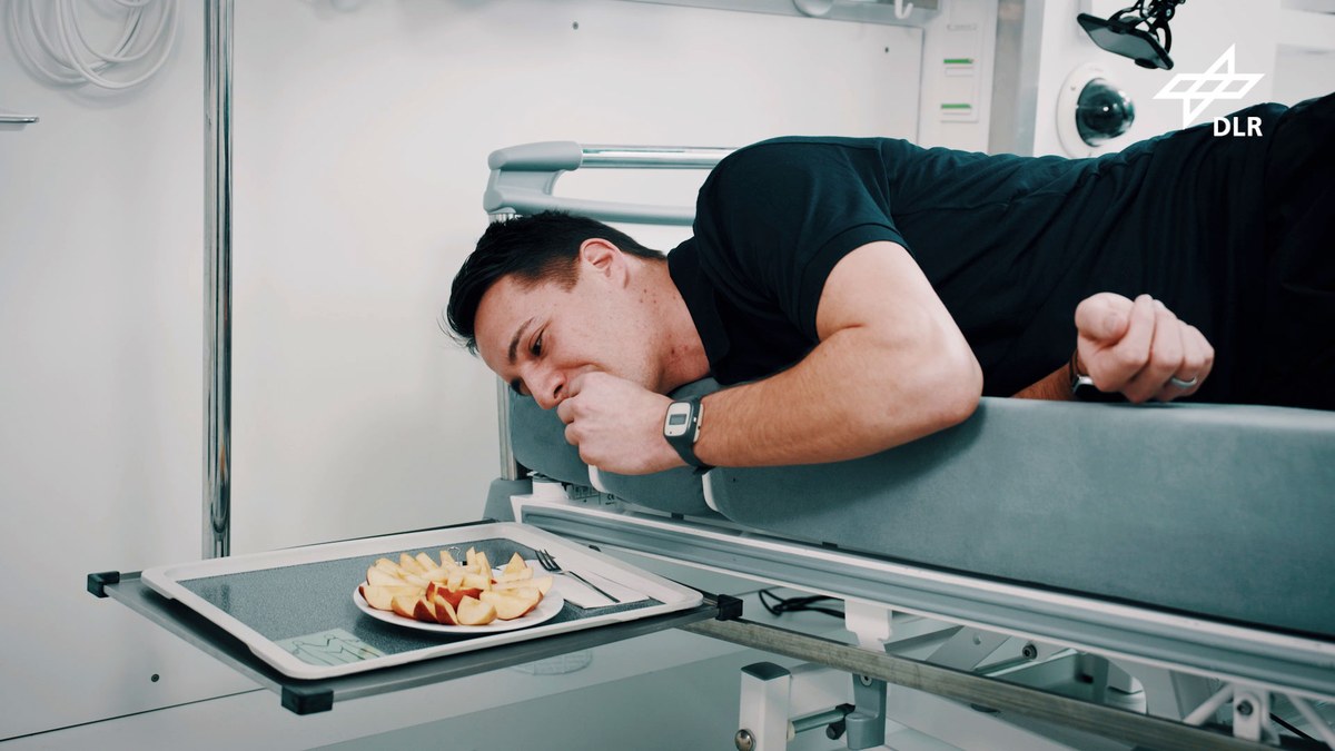 Eating while lying down