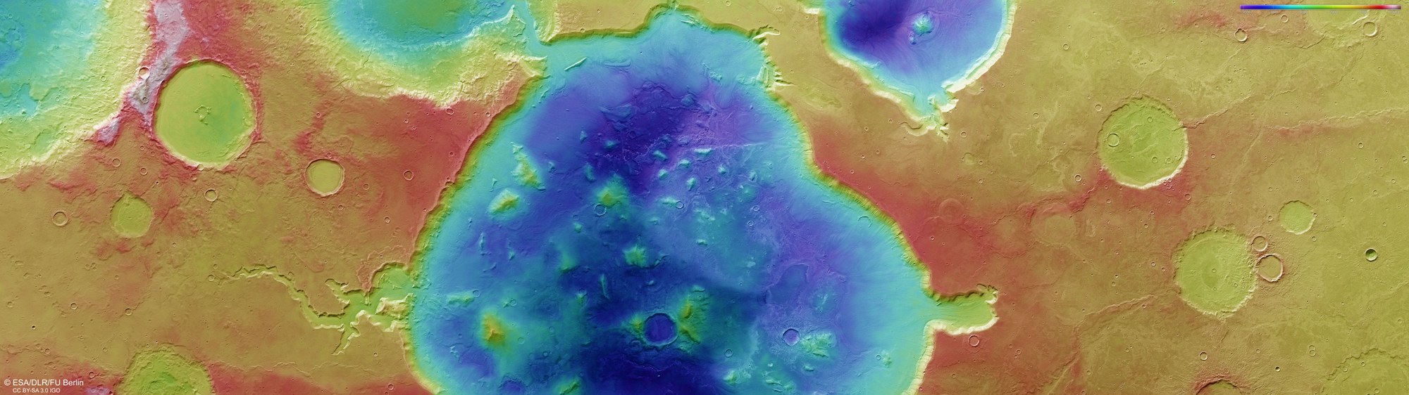Topographic map of Deuteronilus Cavus