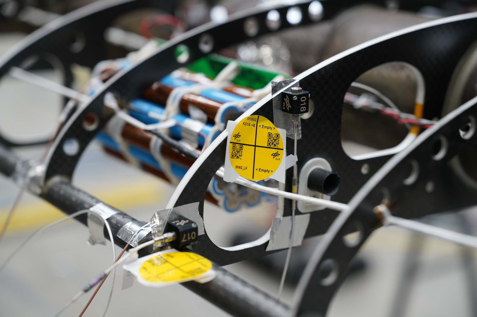 Accelerometers on the wing ribs of HAP-alpha