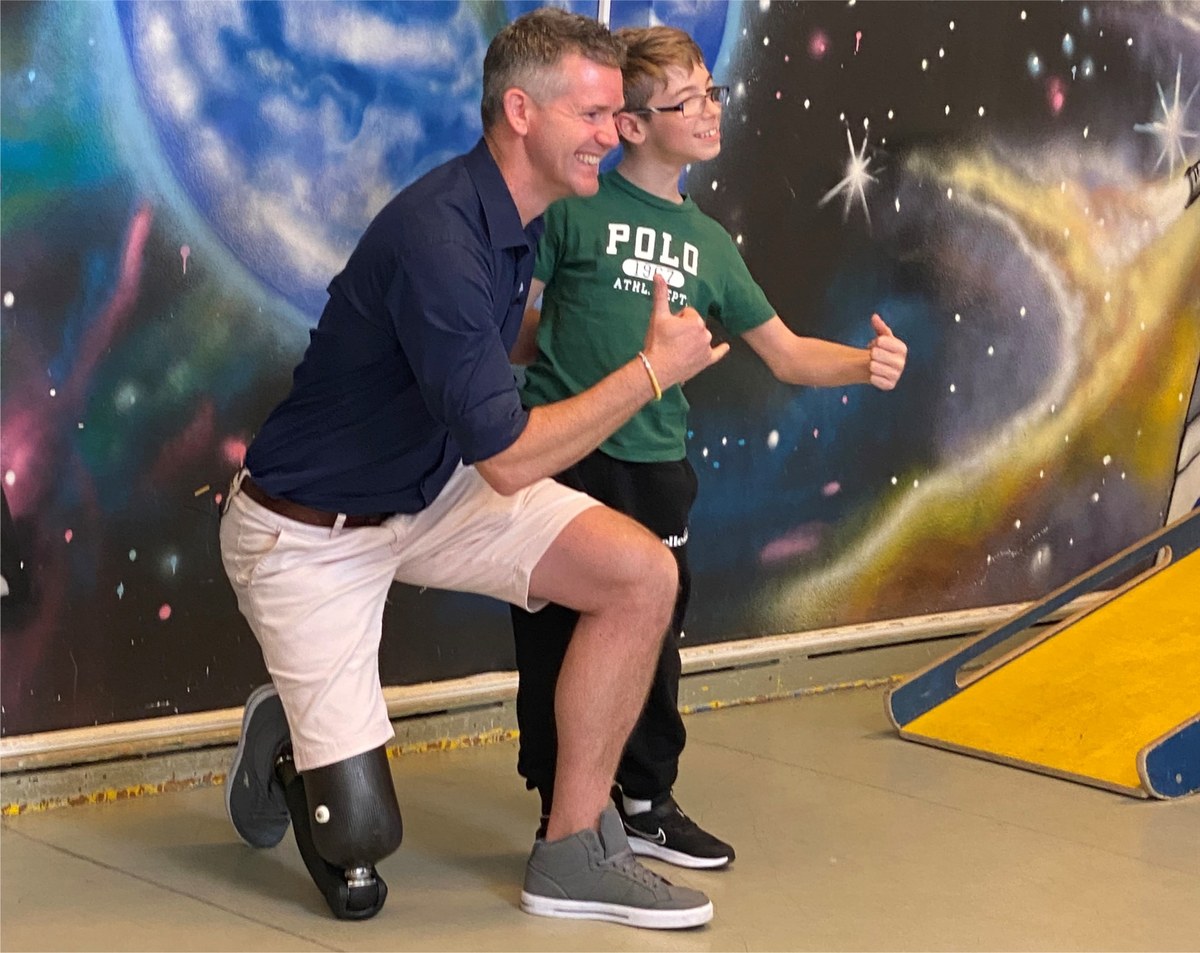 ESA reserve astronaut John McFall visits the Centre for Paediatric and ...