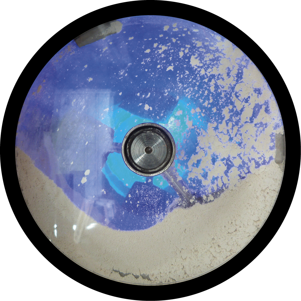 Interior of a thermochemical lime storage tank