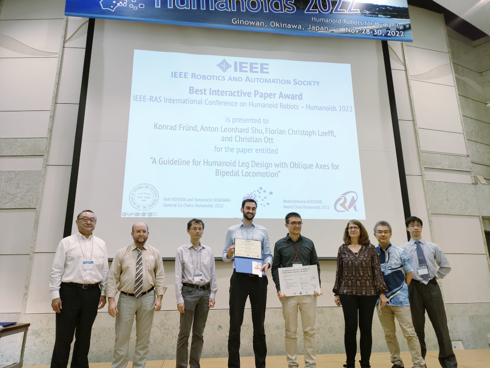 IEEE Humanoids Conference: Award for "Best Interactive Paper"