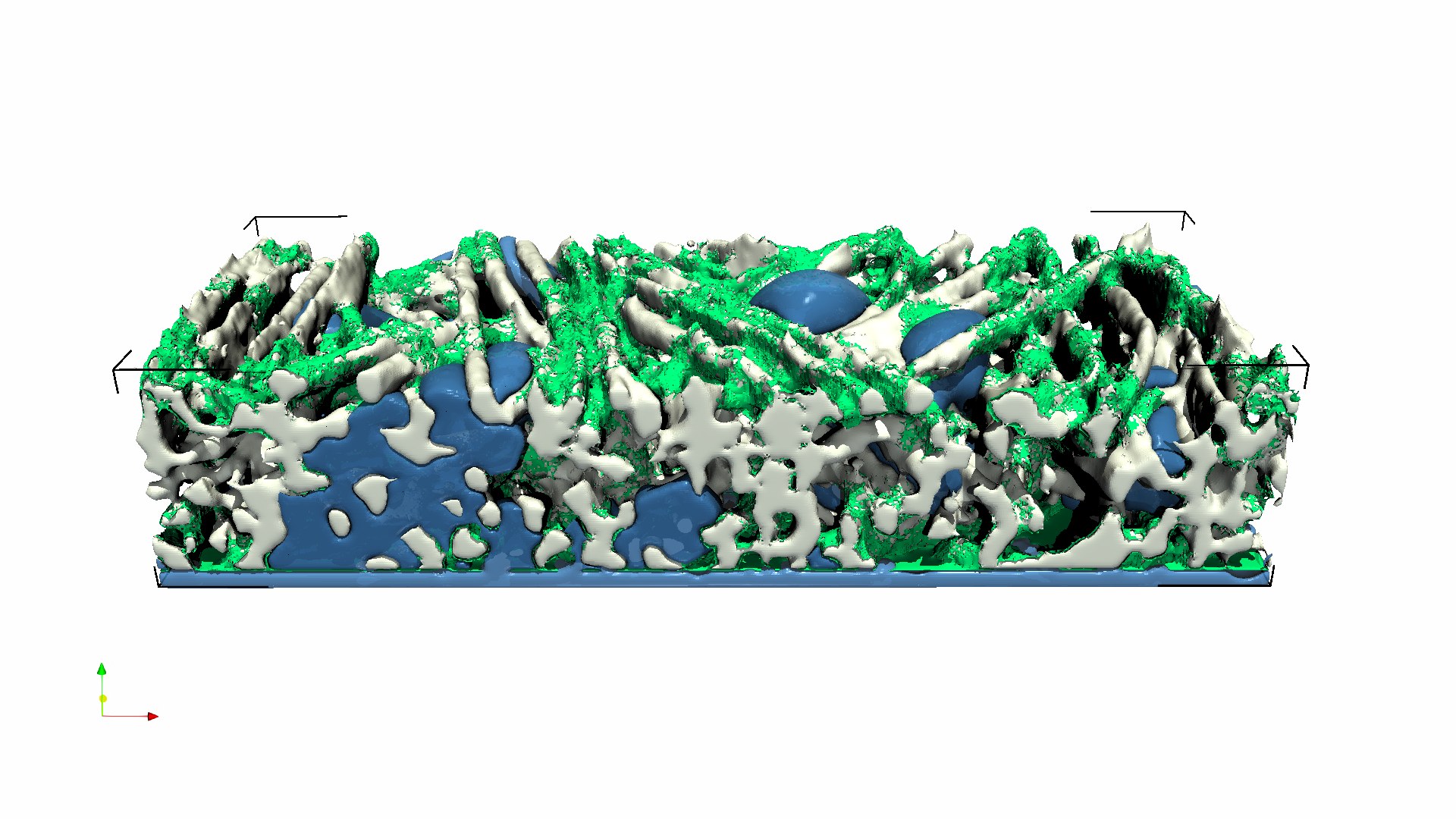 Microstructure-resolved multiphase simulation in the gas diffusion layer of PEMFCs